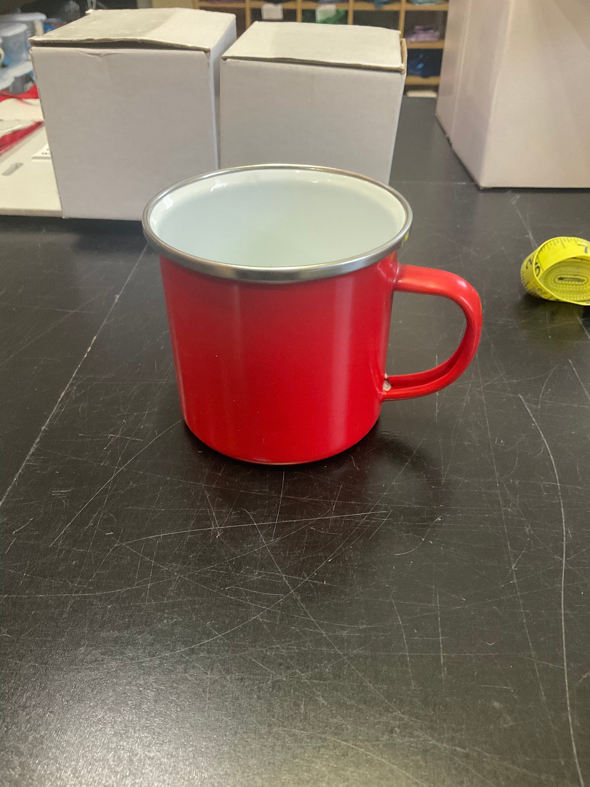 Sublimation Blank, Red Enamel Coffee Mug, Sublimation Camping Cup, Sub ...